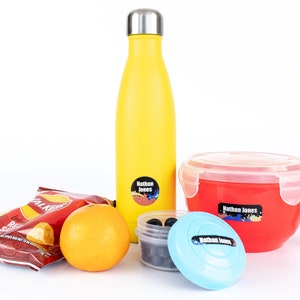 50 or 123 Stick on Name Labels, Paint Splatter Name Labels, School Name ...