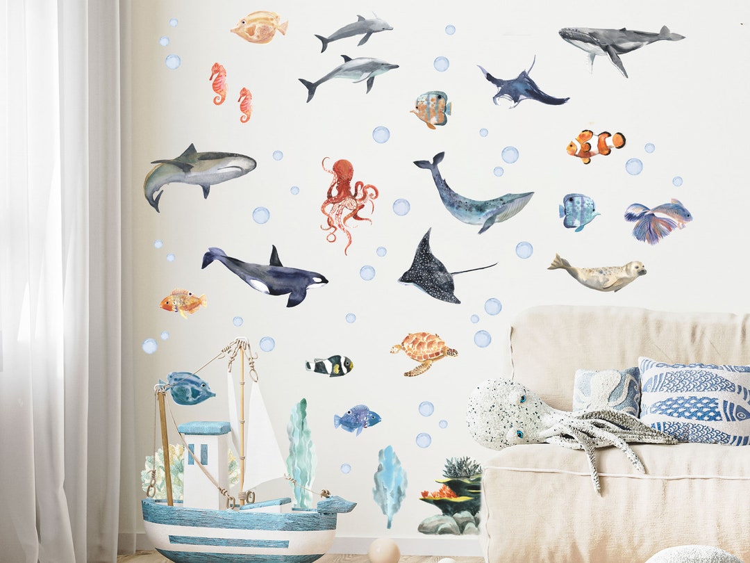 Under the Sea Wall Stickers, Underwater Wall Decals, Fish Stickers for ...