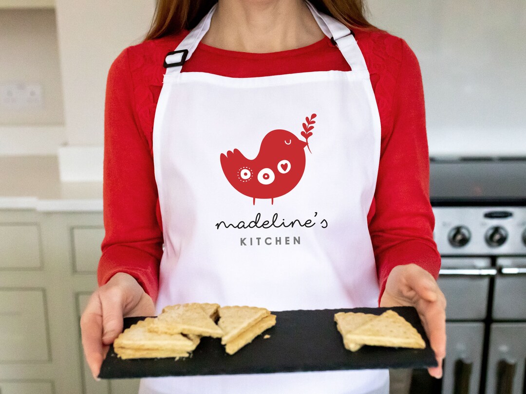 Robin Christmas Apron, Personalised Christmas Apron, Personalised Robin ...