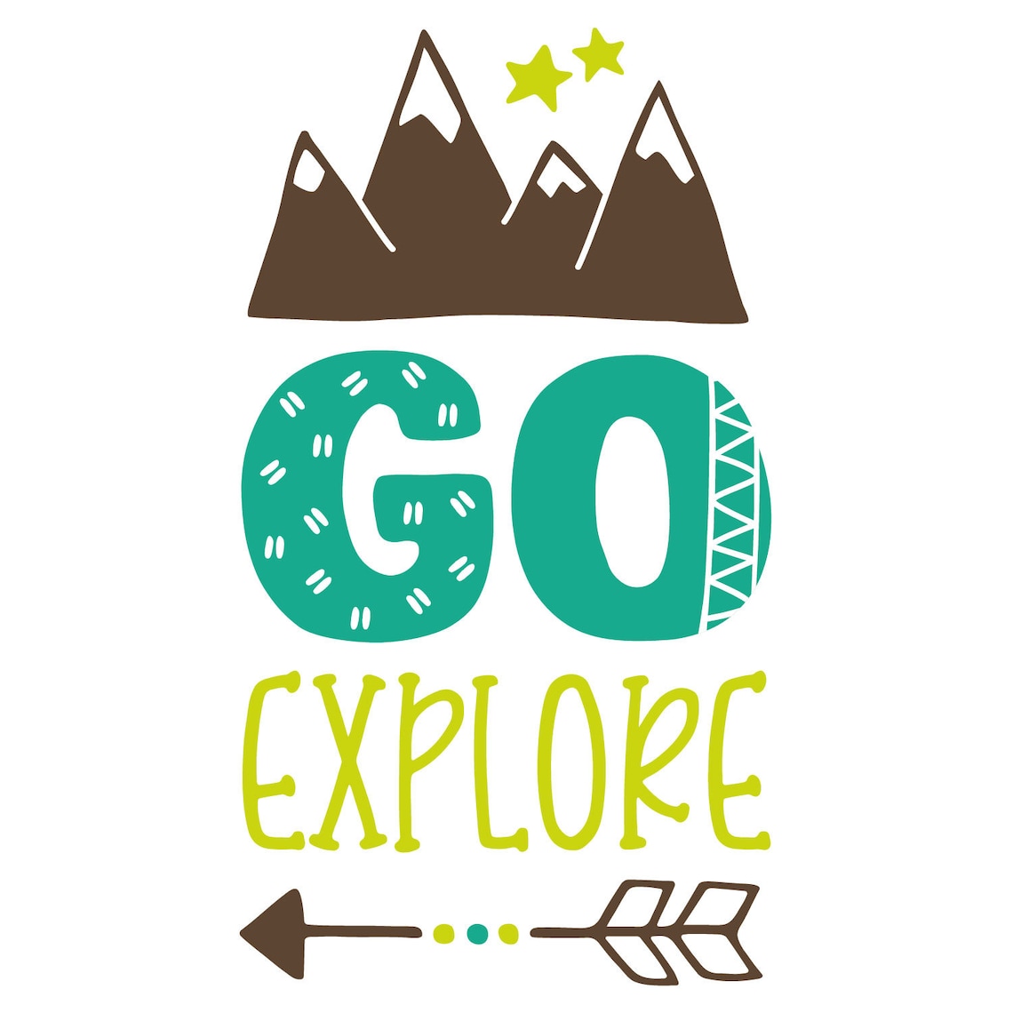 Go Explore Wall Sticker Mountain Wall Decal - Etsy