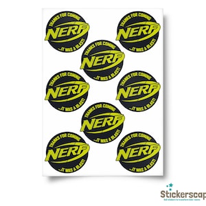 Nerf Party Label Pack, Nerf Party Stickers, Nerf Party Labels, Nerf ...