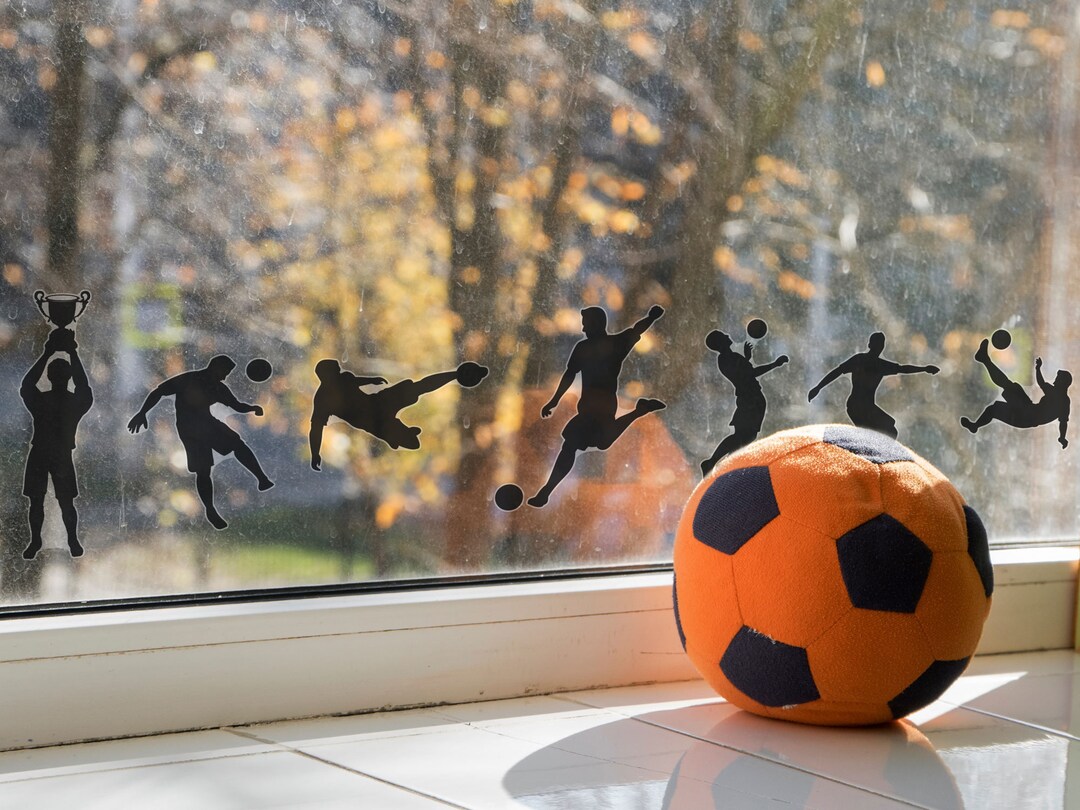 Football Silhouette Window Stickers, Football Player Window Sticker ...