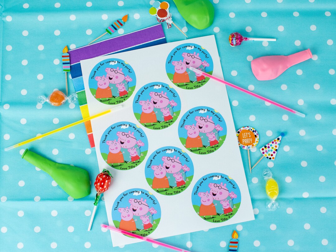 Personalised Peppa Pig Birthday Party Label Pack, Peppa Pig Party ...