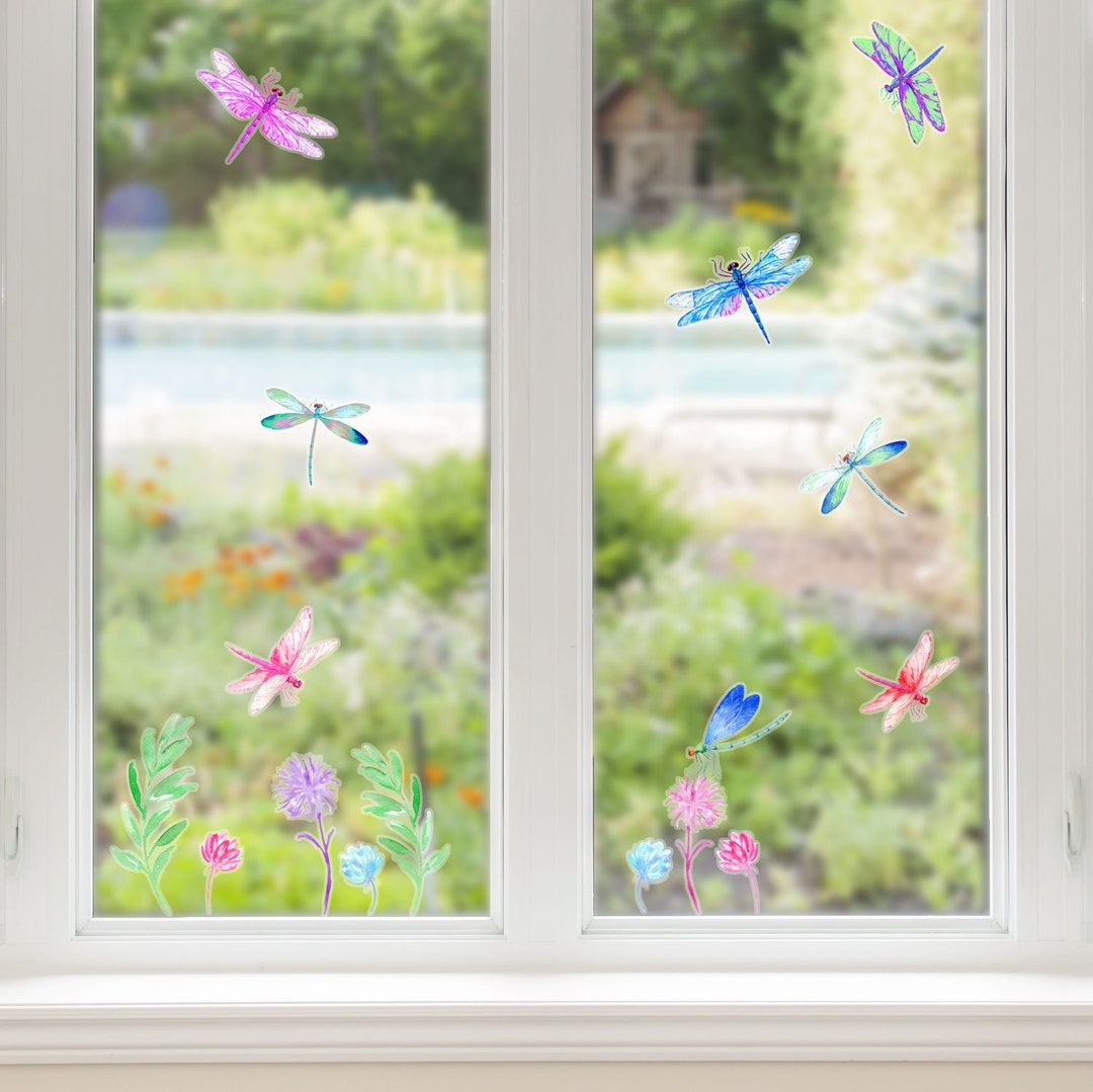 Colourful Dragonfly Window Stickers Dragonfly Window - Etsy