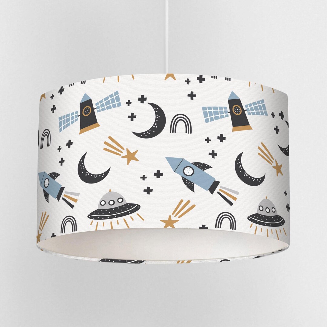 Scandi Space Lampshade for Nursery or Kids Room – Handmade Ceiling or ...
