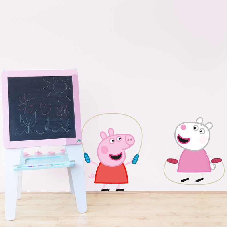Peppa Pig and Suzy Skipping Wall Sticker, Peppa Pig Wall Sticker, Peppa ...