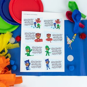 PJ Masks Birthday Party Label Pack, PJ Masks Party Labels, PJ Masks Cup ...