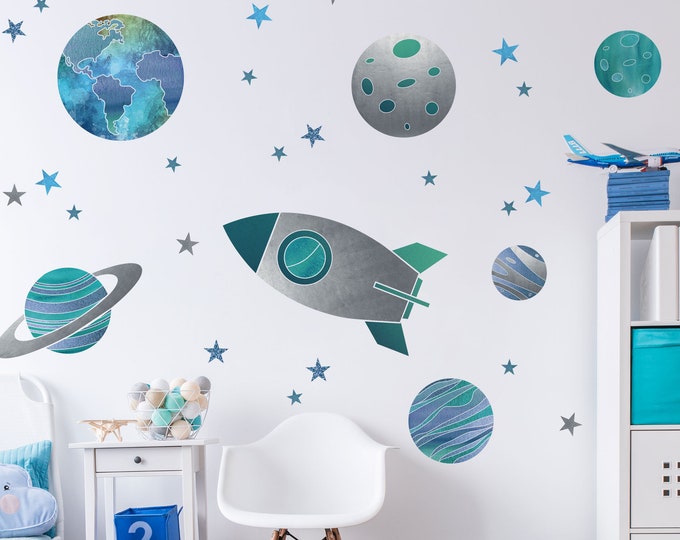 Full Moon Wall Sticker, Moon Wall Sticker, Space Wall Sticker, Moon ...
