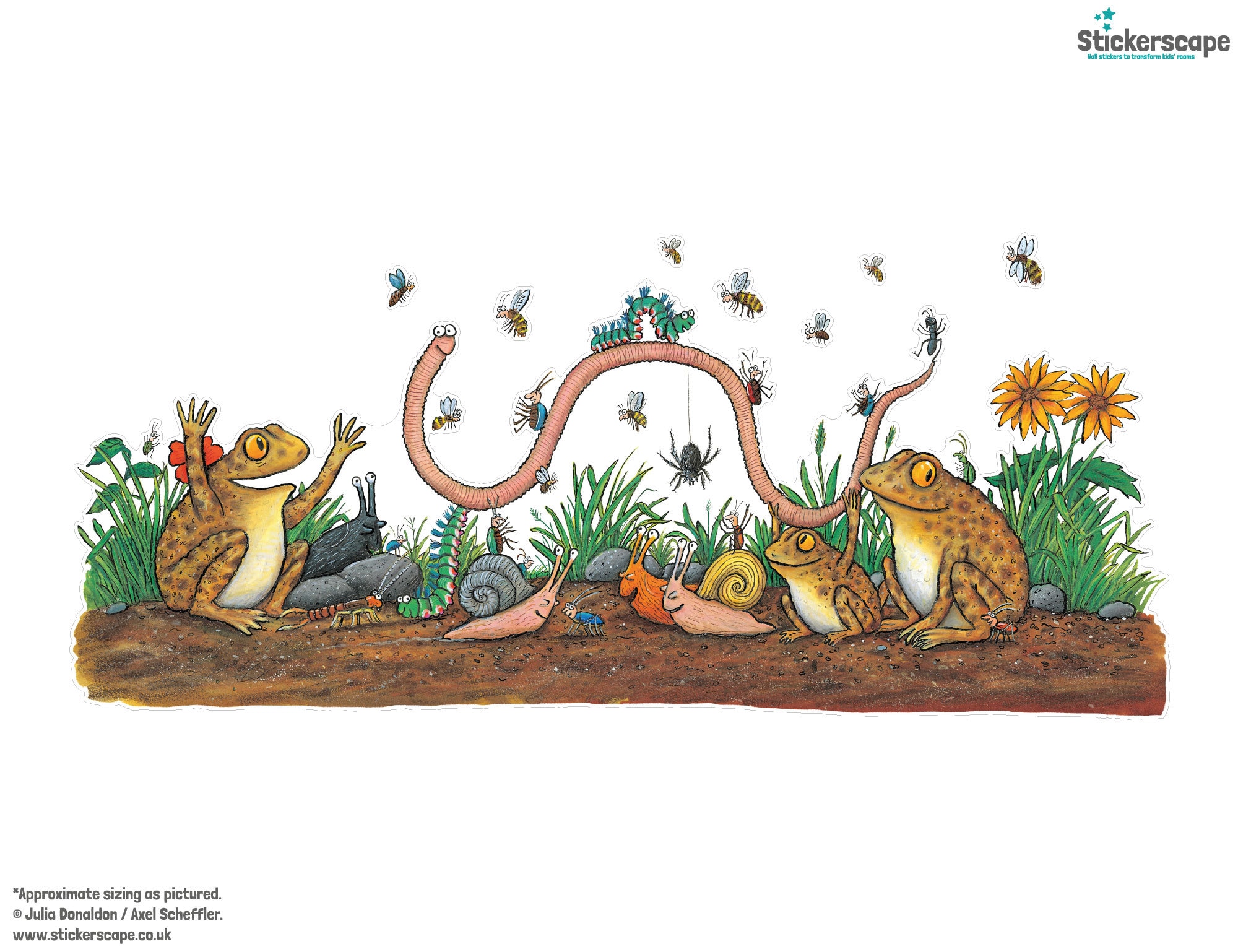 Superworm Garden Scene Window Sticker, Superworm Window Sticker ...