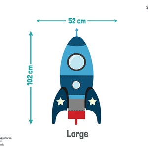 Blue Blast off Rocket Wall Sticker, Blue Rocket Wall Sticker, Rocket ...