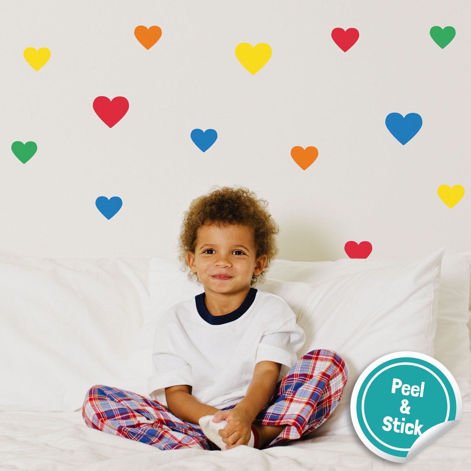 Bright Rainbow Heart Wall Stickers Heart Wall Decal - Etsy