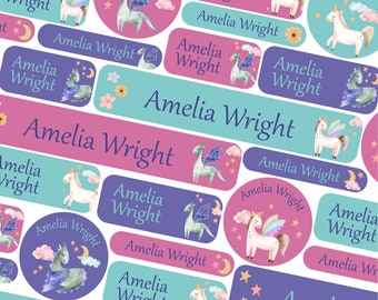 Unicorn Edit Printable Label School Label School Edit Name - Etsy