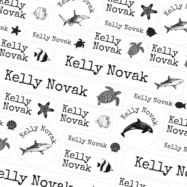 Sea Creature Name Tags - Etsy