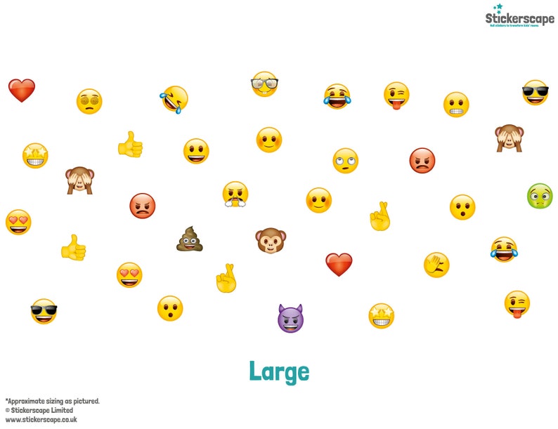 Mixed Emoji Wall Sticker Pack Emoji Wall Decals Emoji Wall - Etsy