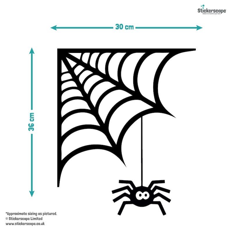 Spider and Cobweb Window Sticker, Halloween Window Stickers, Halloween ...