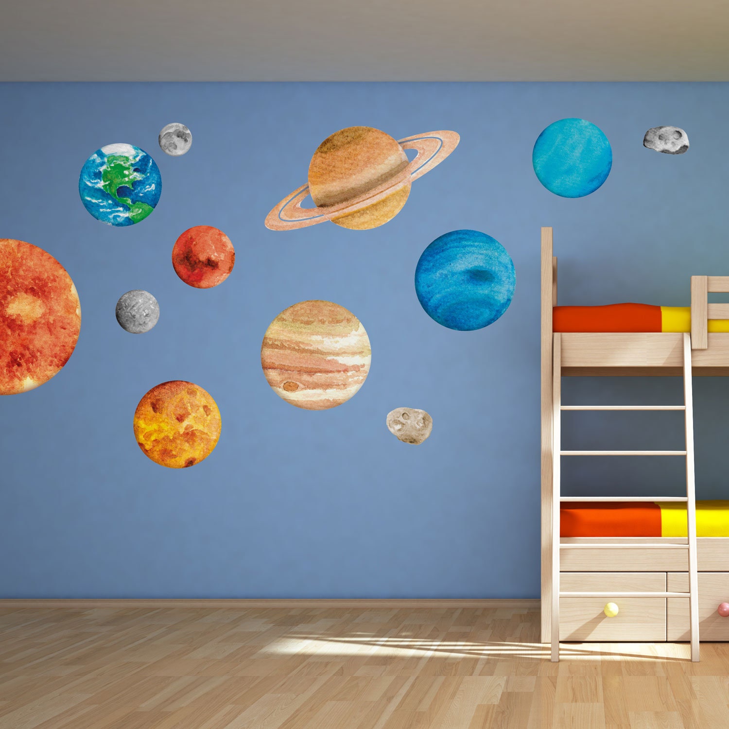 Solar System Wall Stickers Space Wall Stickers Space - Etsy