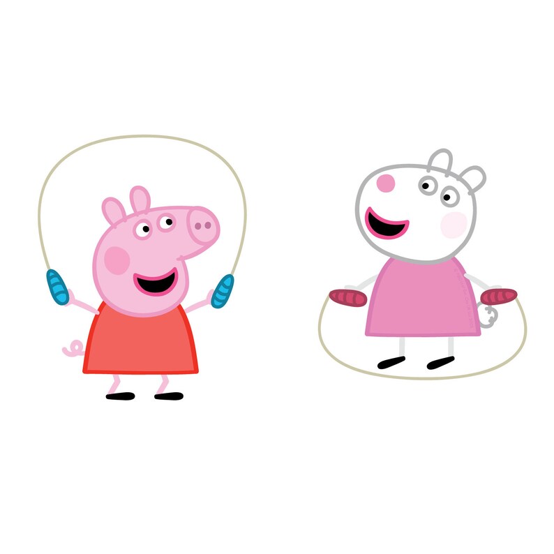 Peppa Pig and Suzy Skipping Wall Sticker, Peppa Pig Wall Sticker, Peppa ...