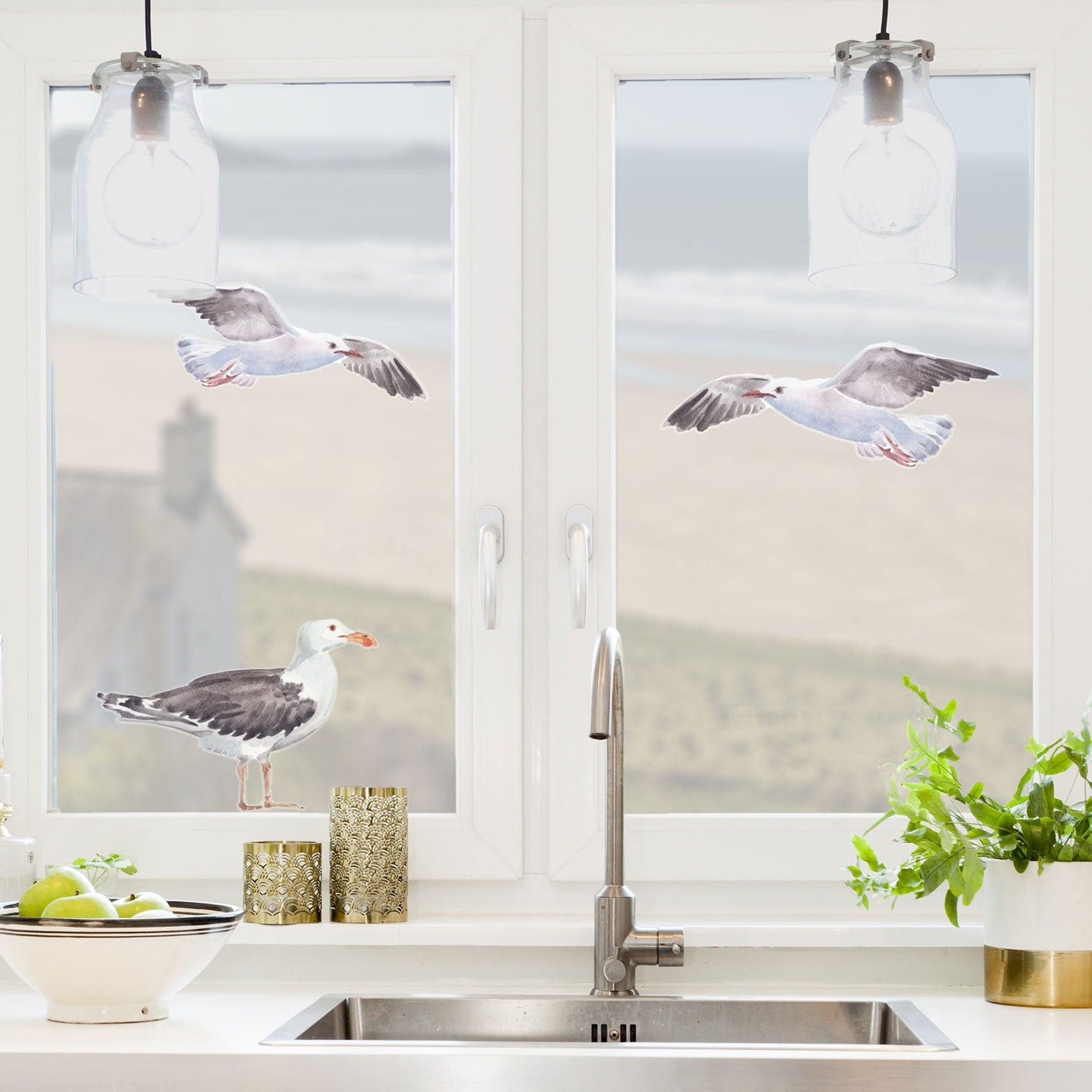 Seagull Window Stickers Seagull Window Decoration Seagull - Etsy