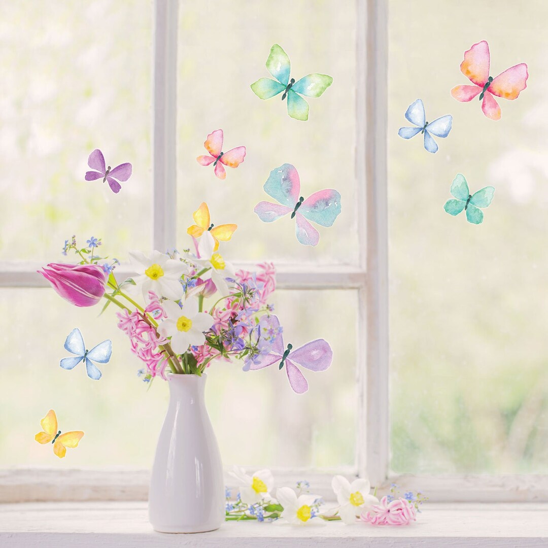 Watercolour Butterfly Window Stickers Butterfly Window - Etsy