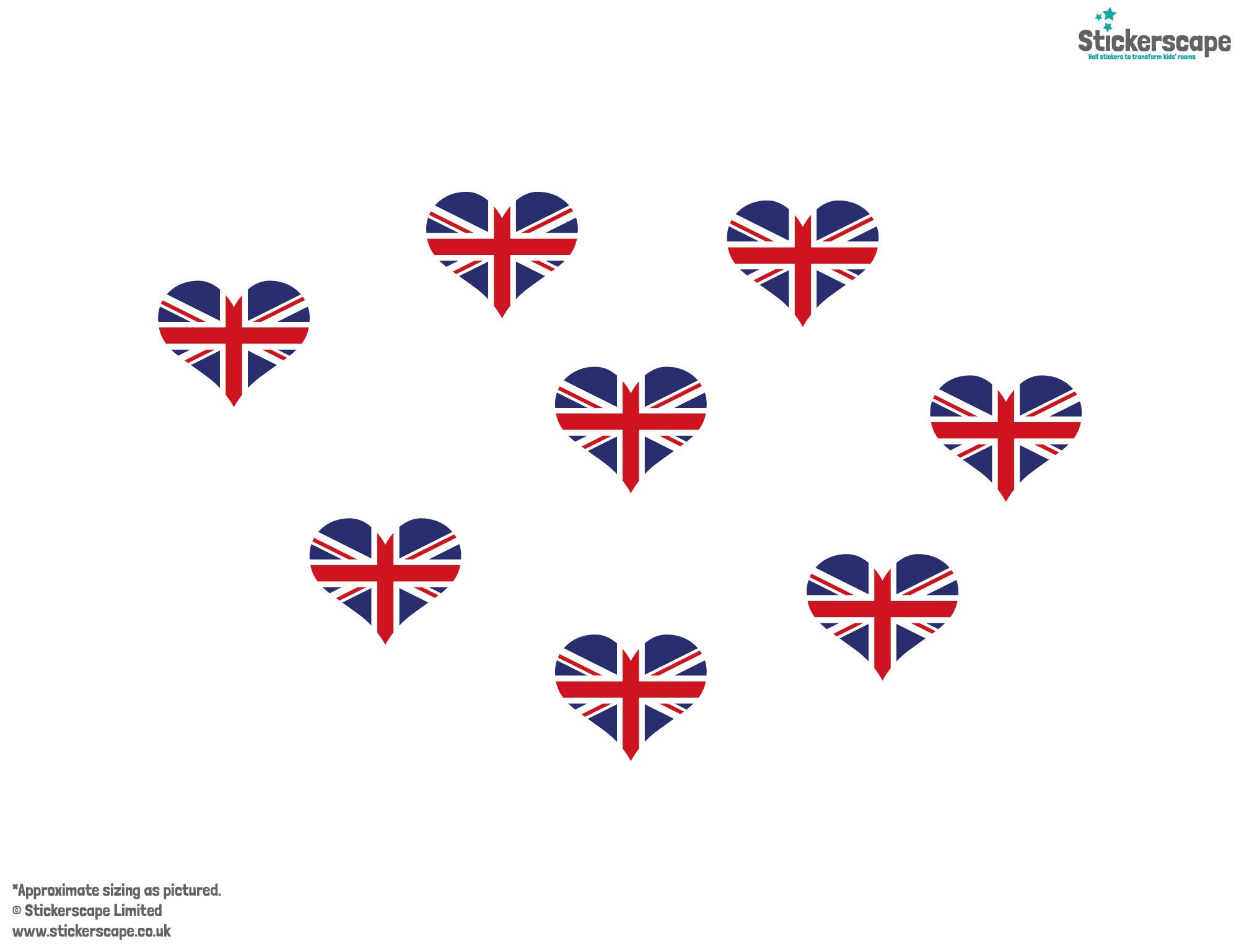 Union Jack Hearts Window Stickers Coronation Window - Etsy