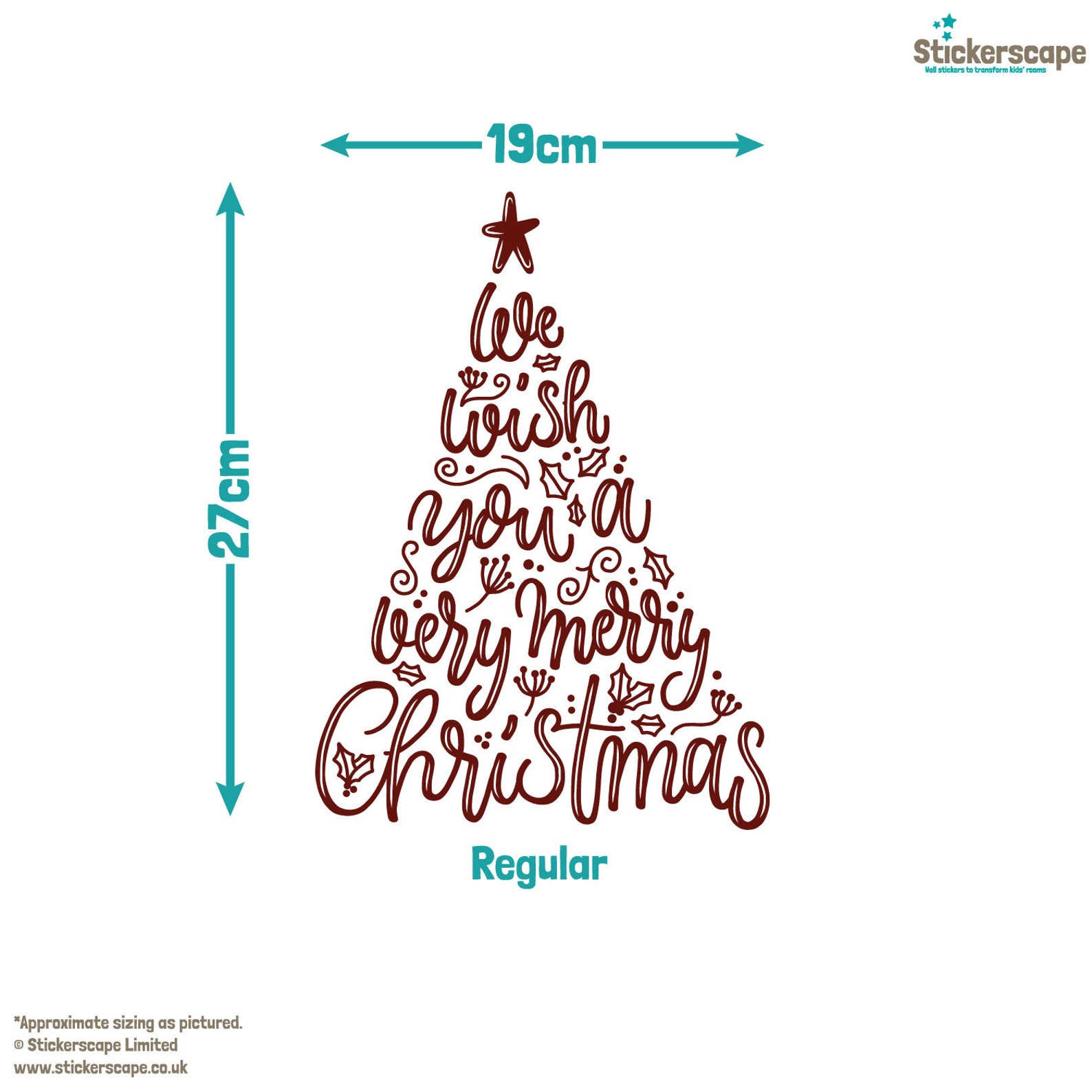 Merry Christmas Tree Window Sticker Christmas Window Decal - Etsy