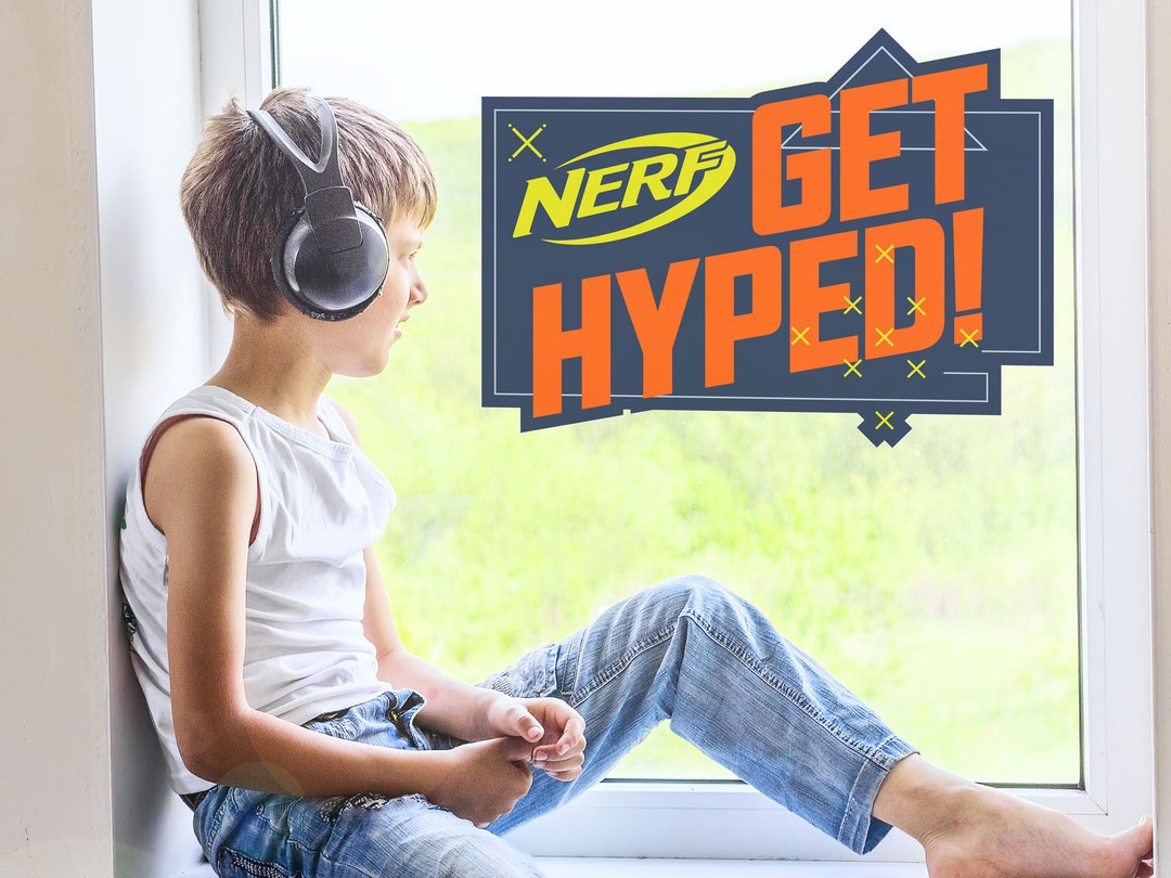 Get Hyped! Nerf Window Sticker, Nerf Window Sticker, Nerf Window Decal ...