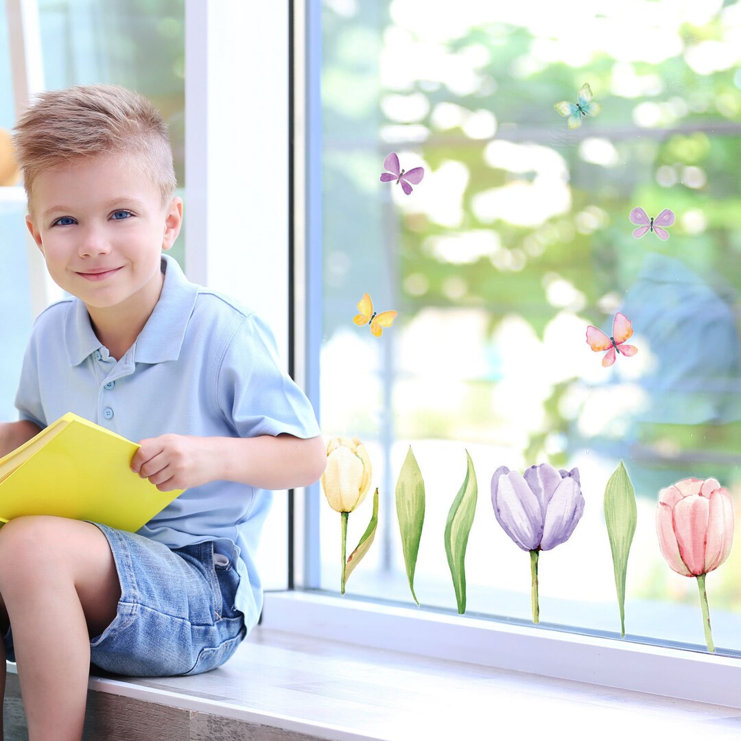Tulip Window Stickers Spring Window Stickers Spring Window - Etsy