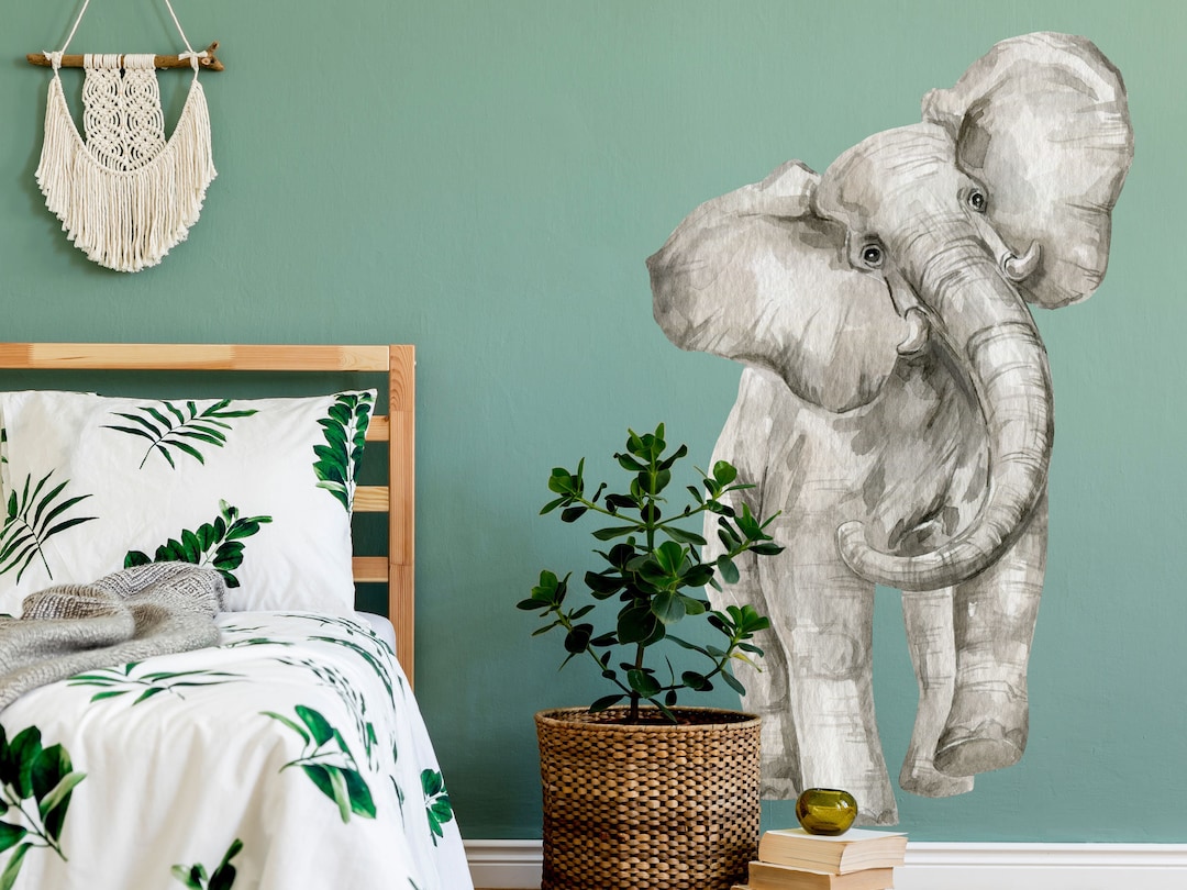 Watercolour Elephant Wall Sticker, Elephant Wall Stickers, Elephant ...