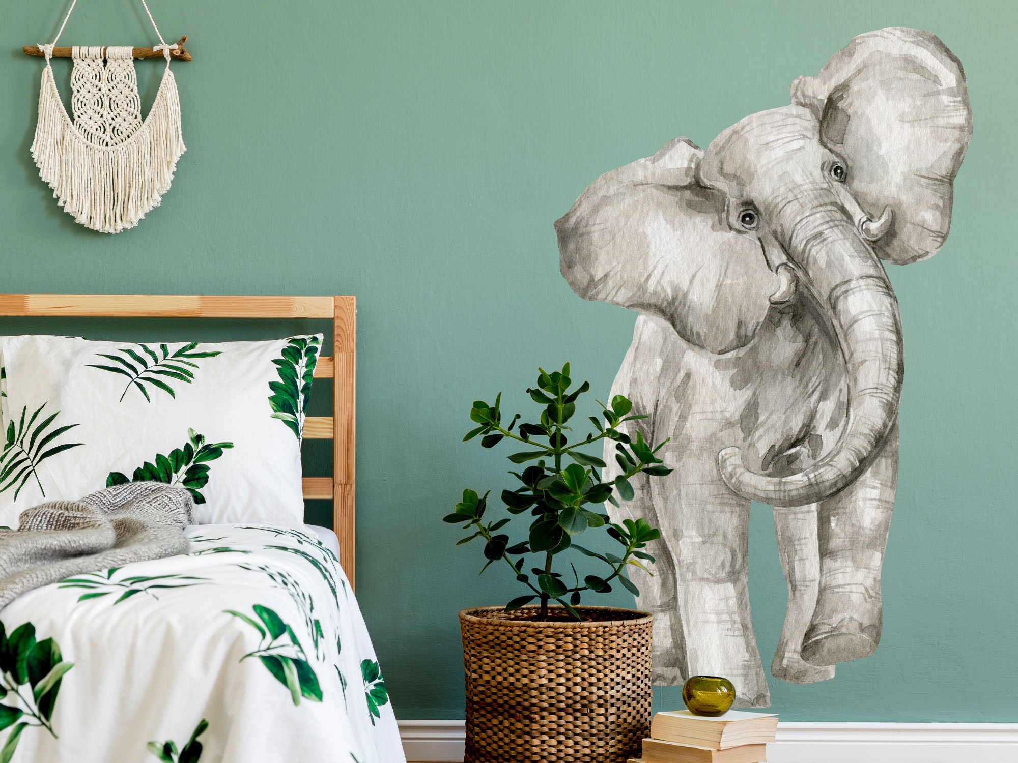 Watercolour Elephant Wall Sticker, Elephant Wall Stickers, Elephant ...
