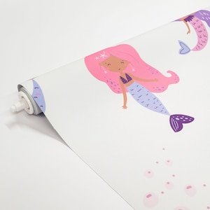 Mermaids and Bubbles Roller Blind – Pink Mermaid Nursery Window Blind ...