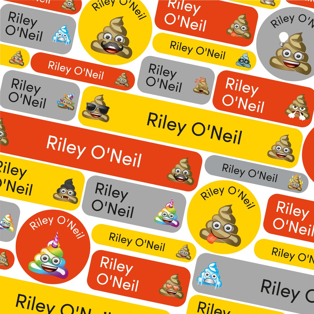 Emoji Name Labels, Emoji Name Stickers, School Name Tags, School Name ...