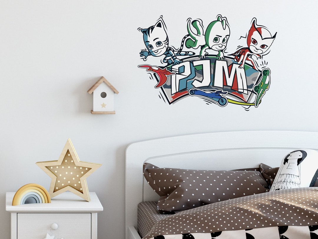 PJ Masks Doodles Wall Sticker, PJ Masks Wall Sticker, PJ Masks Wall ...