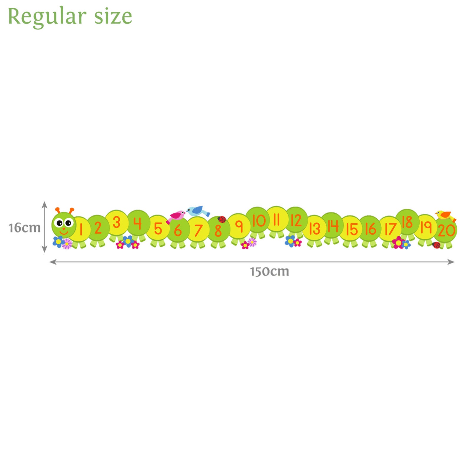 Caterpillar Number Line Wall Sticker, Number Line Wall Decal - Etsy