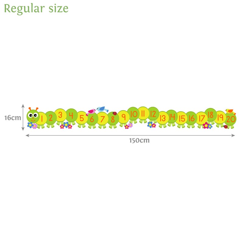 Caterpillar Number Line Wall Sticker Number Line Wall Decal - Etsy