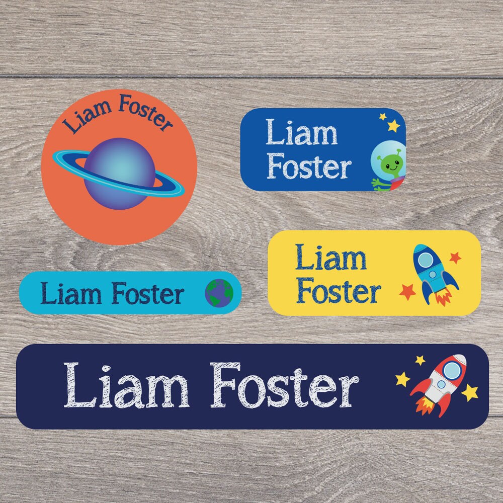 Personalised Space Name Labels School Name Tags School Name | Etsy