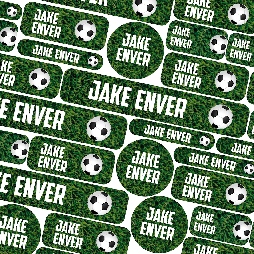 50 or 123 Stick on Name Labels, Football Name Labels, School Name ...