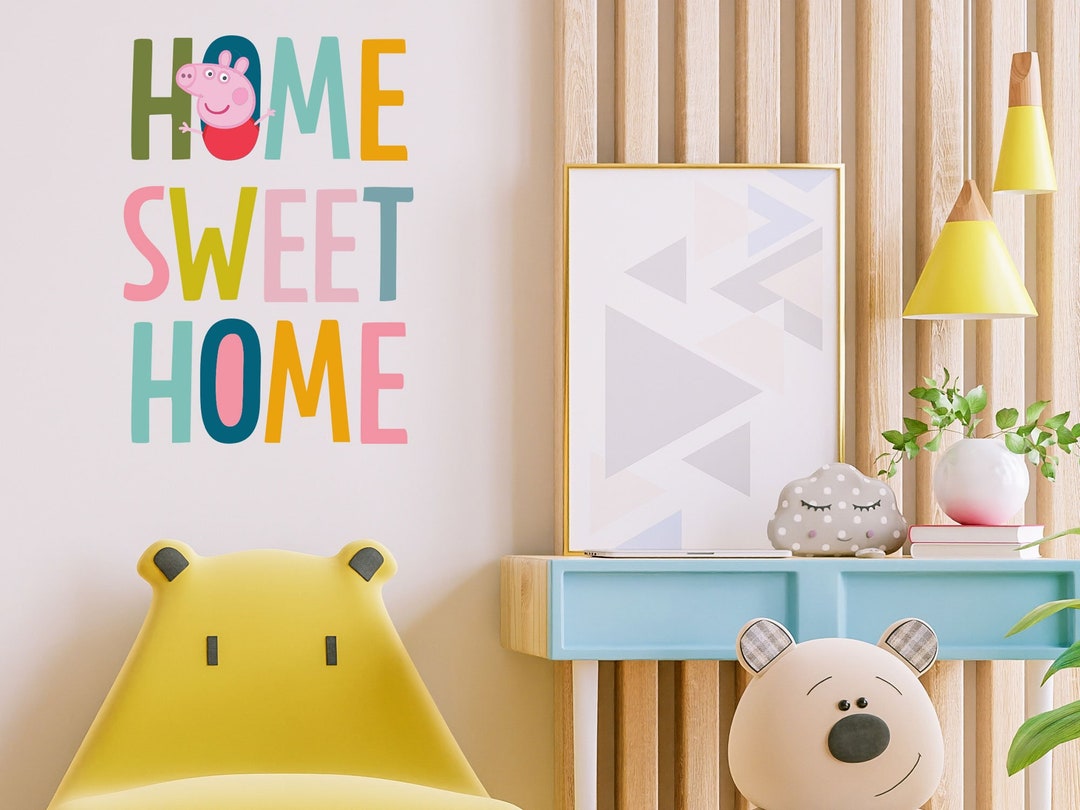 Peppa Home Sweet Home Wall Sticker, Peppa Pig Wall Sticker, Peppa Pig ...