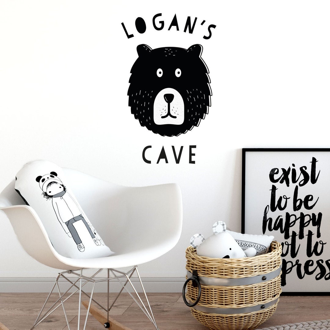 Personalised Bear Cave Wall Sticker, Bear Wall Decal - Etsy