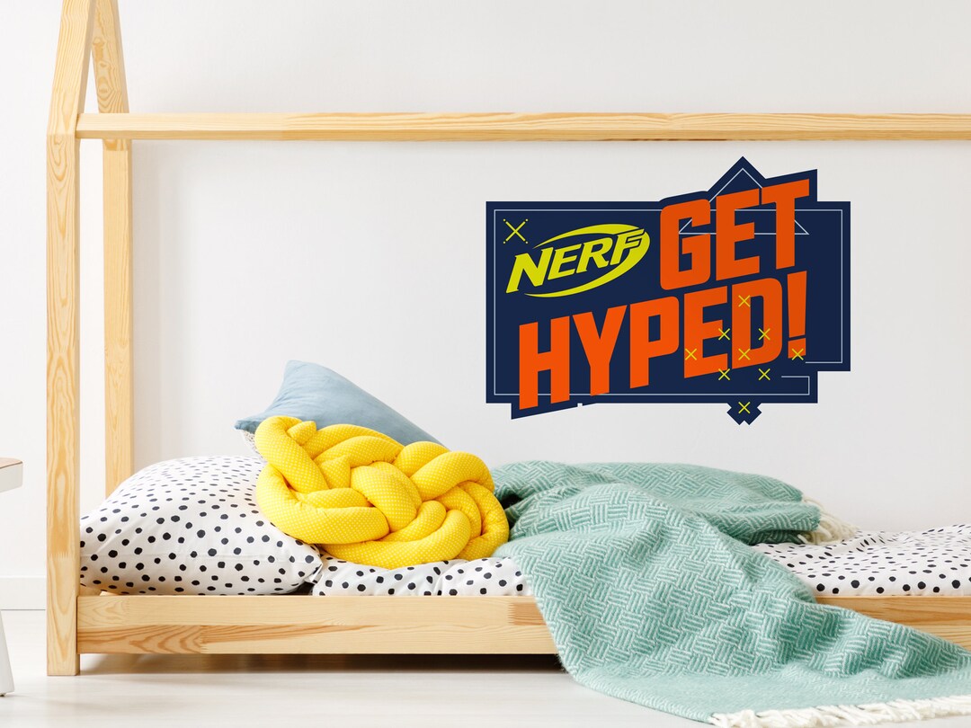 Get Hyped! Nerf Wall Sticker, Nerf Wall Sticker, Nerf Wall Decal, Nerf ...