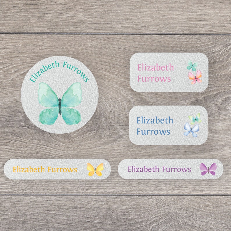 Personalised Butterfly Name Labels School Name Tags School | Etsy