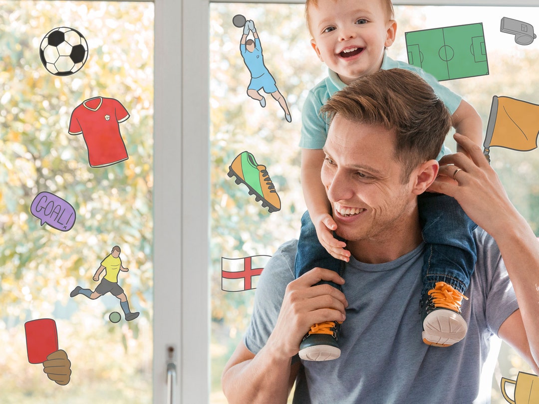 Colour in Football Window Stickers, Football Window Sticker, Football ...
