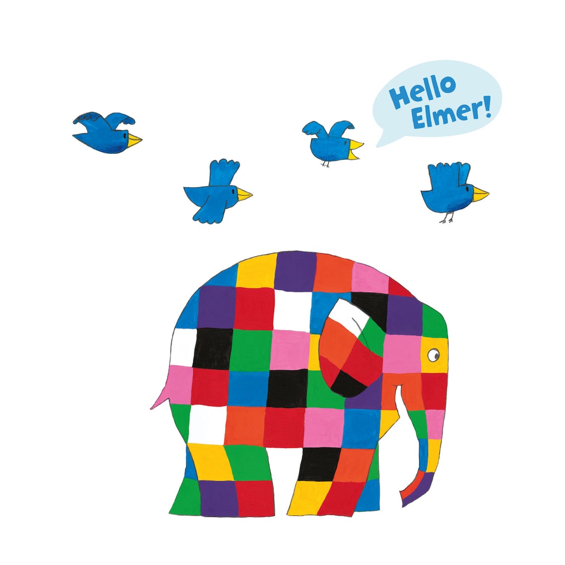 Elmer the Elephant Window Sticker, Elmer the Patchwork Elephant Window ...