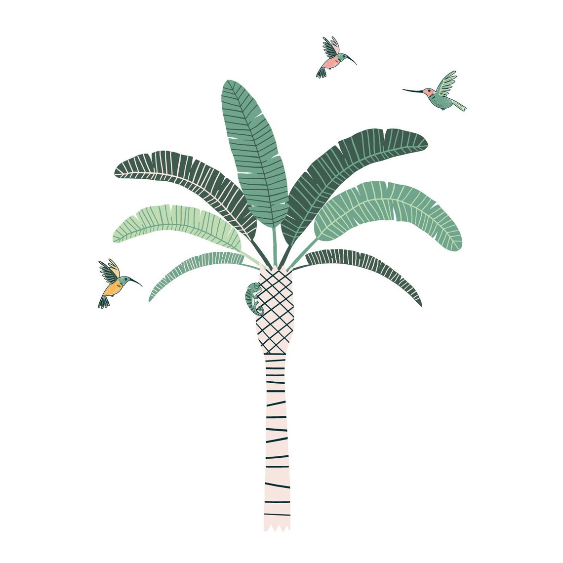 Tropical Palm Tree Wall Sticker Pack Jungle Wall Stickers - Etsy