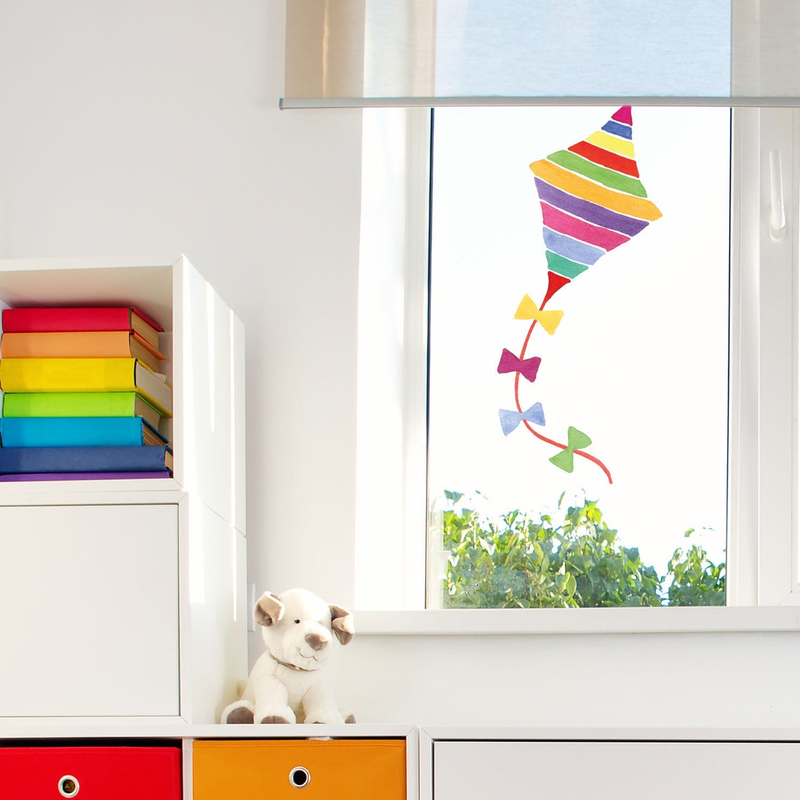 Rainbow Kite Window Sticker Rainbow Window Decal | Etsy
