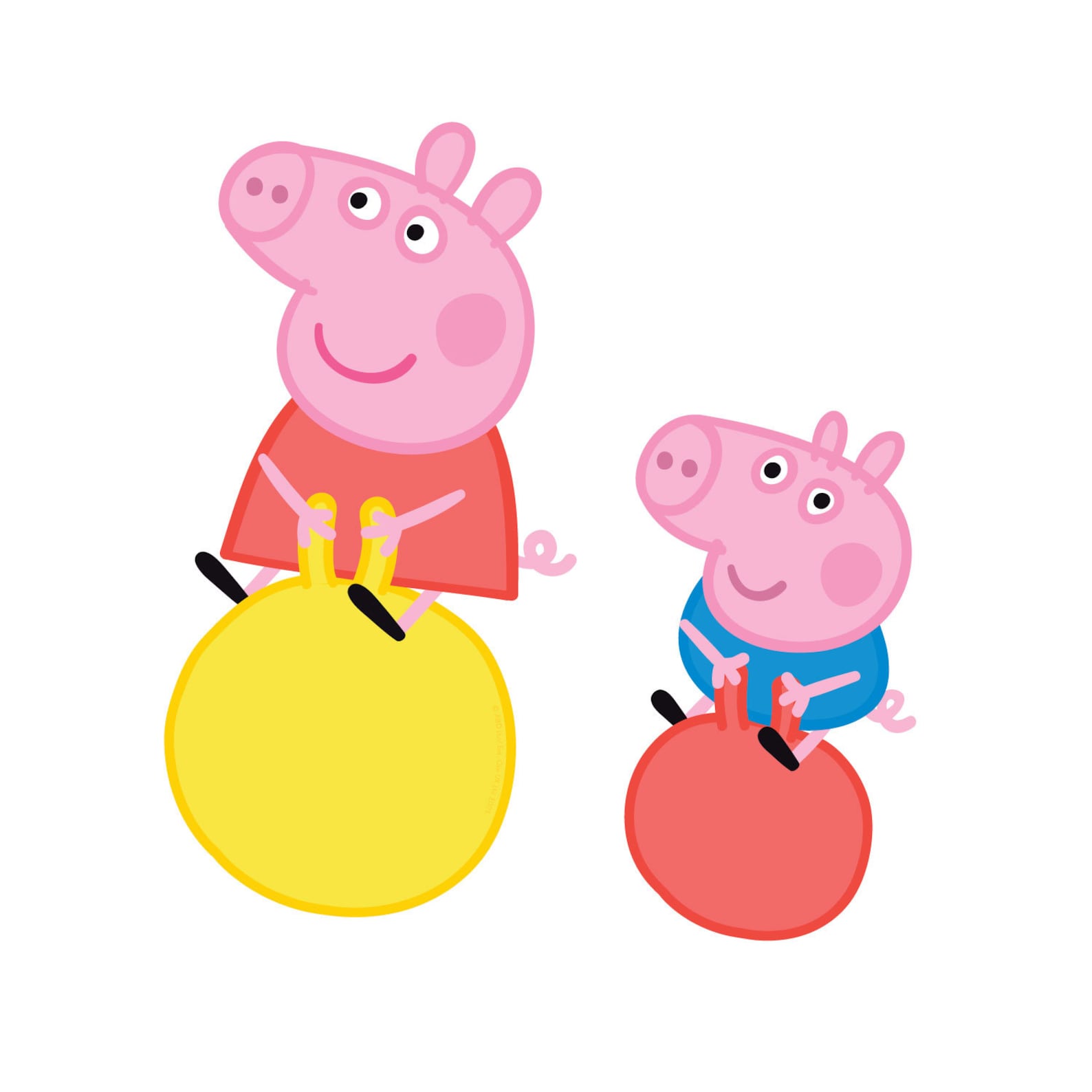 Peppa Pig and George Pig on Space Hoppers Wall Sticker Peppa - Etsy UK