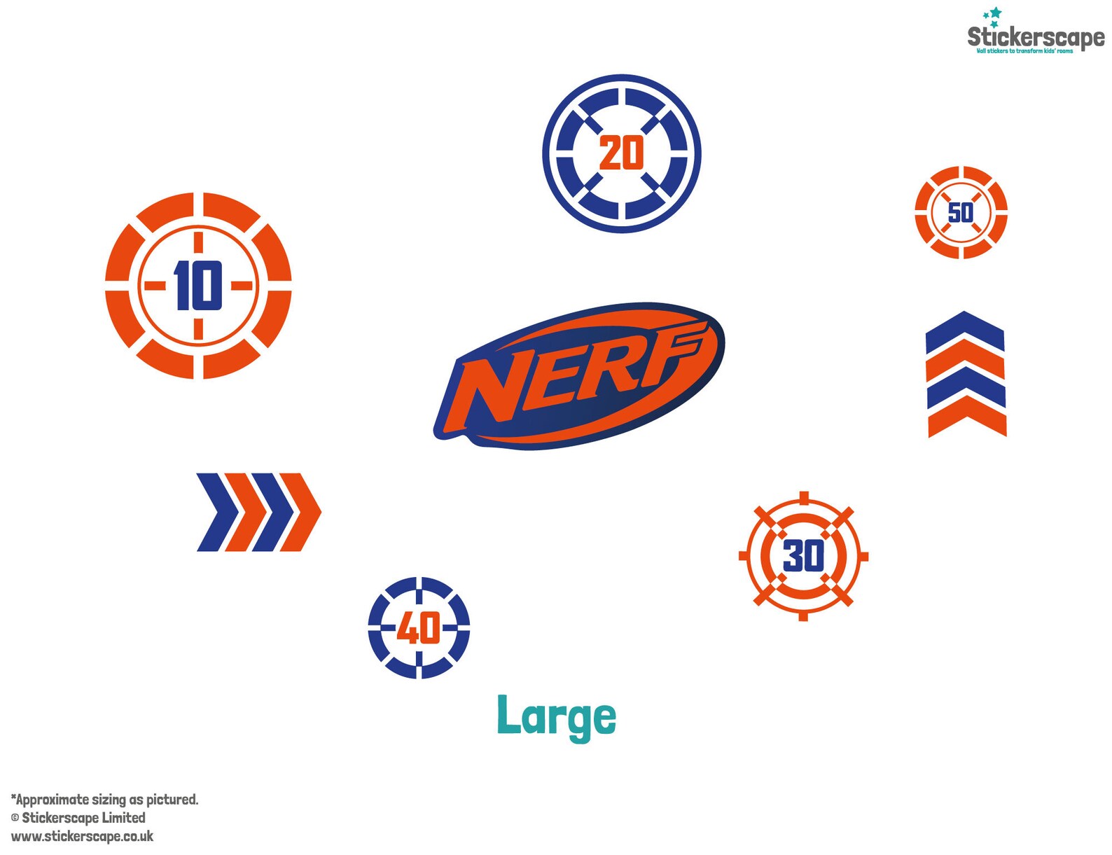 Nerf Targets Wall Sticker Pack, Nerf Wall Decals, Nerf Wall Stickers ...