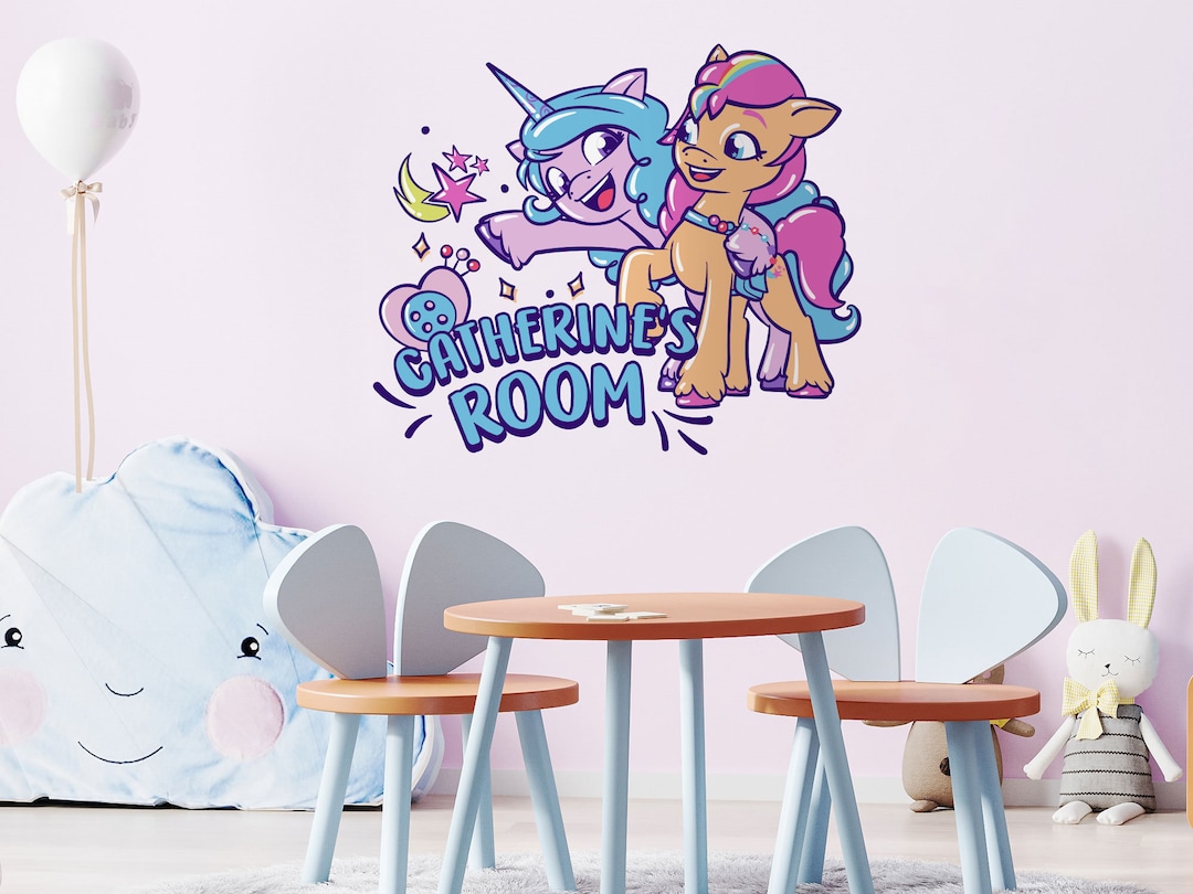 Personalised Sunny & Izzy Wall Sticker, Personalised My Little Pony ...