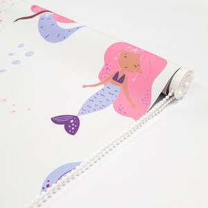 Mermaids and Bubbles Roller Blind – Pink Mermaid Nursery Window Blind ...