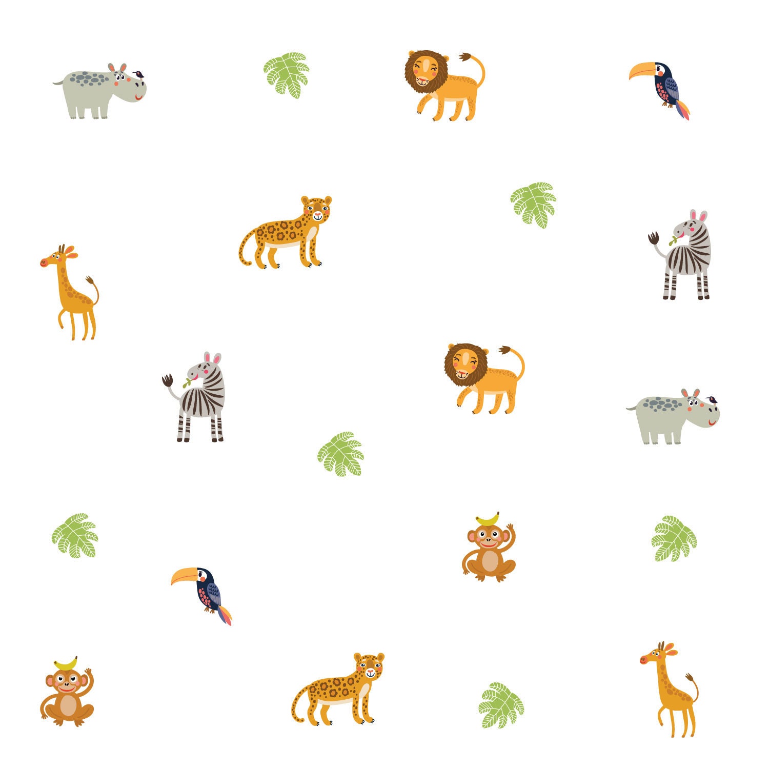 Jungle Animals Wall Stickers Jungle Wall Decal - Etsy