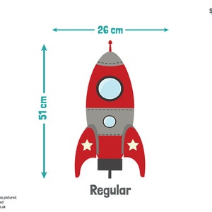 Red Blast off Rocket Wall Sticker, Red Rocket Wall Sticker, Rocket Wall ...